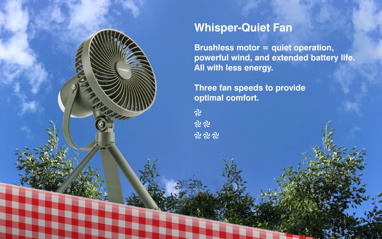 Rechargeable Camping Fan with LED Light | Camelion North America
